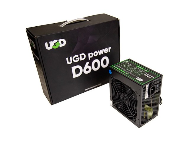 Napajanje * D600 600W UGD Power 12cm FAN, 20+4pin, 4+4pin, 3xSATA, 1xIDE, 2x6+2pin Black