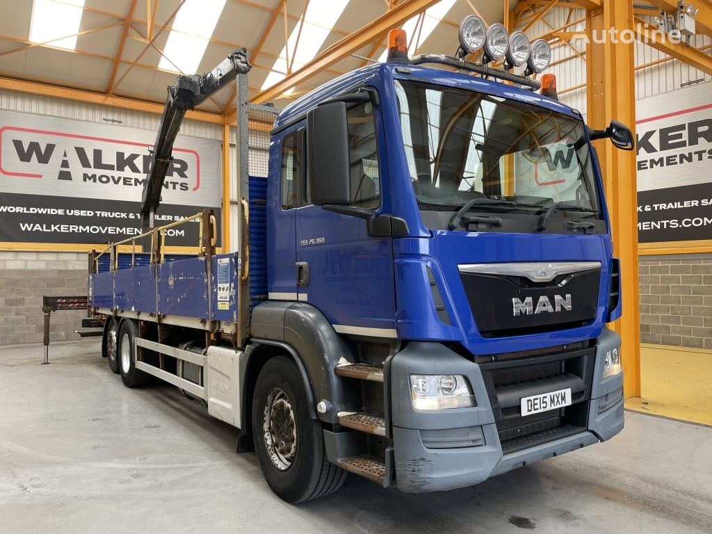 MAN TGS 26.360, *EURO 6* 6X2 26 TONNE DRAWBAR SPEC FLATBED/CRANE – 2 kamion s ravnom platformom