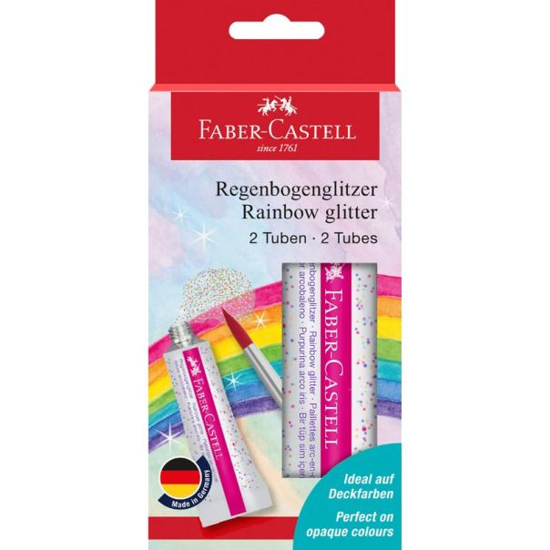 FABER CASTELL Glitter rainbow tube 2x12ml 125089