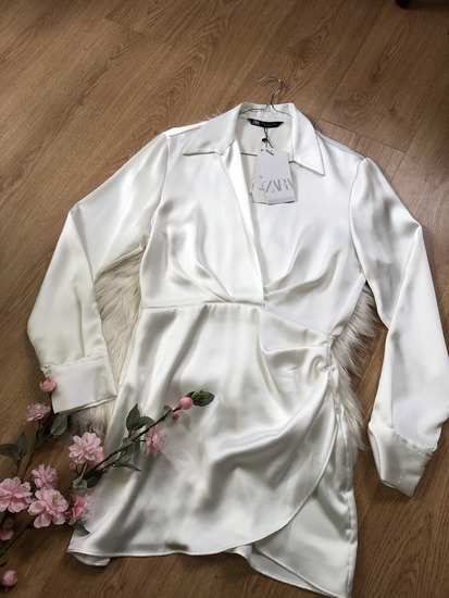 Zara bela kosulja haljina