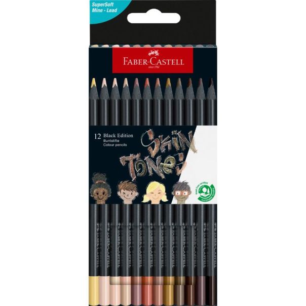 FABER CASTELL Drvene bojice1/12 Black edition 116414 skin t.