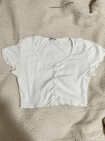 Crop majica bela