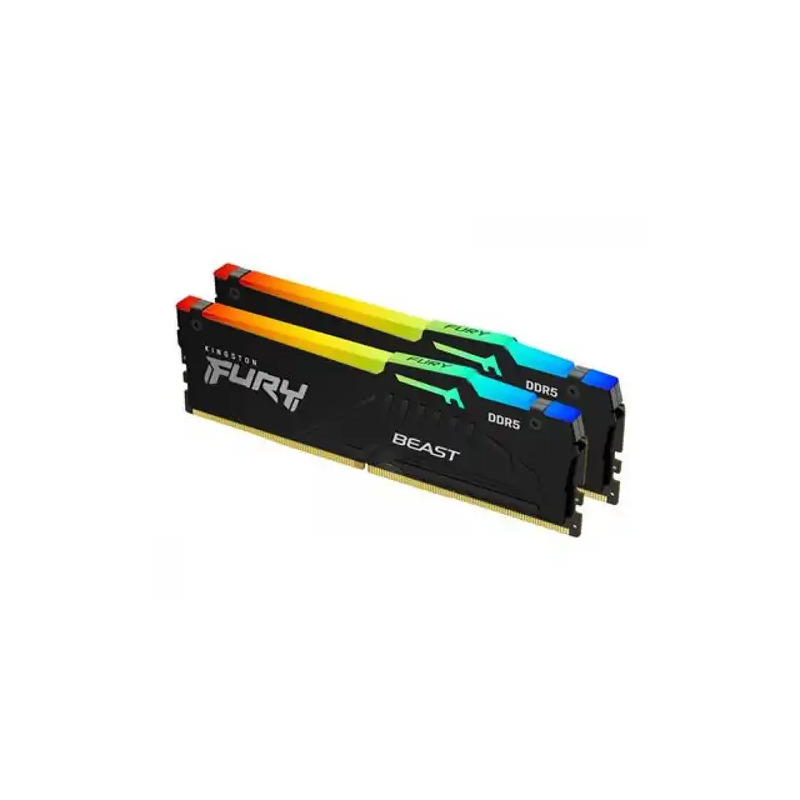Memorija DDR5 64GB (2x32GB) 6000MHz Kingston Fury Beast RGB KF560C30BBAK2-64