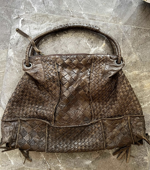 BOTTEGA VENETTA Torba Tasna ORIGINAL Tamno braon