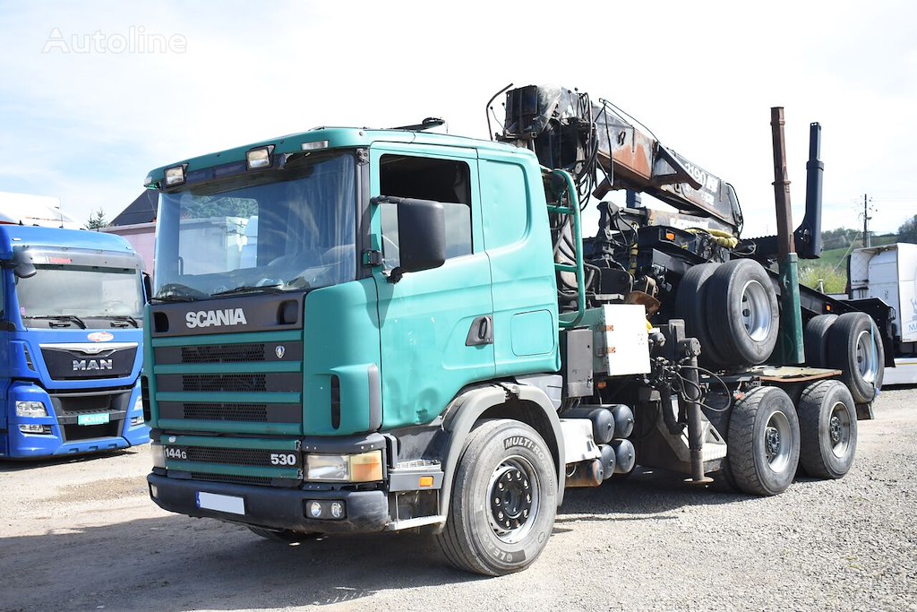 Scania 144G 530 V8 Zestaw do Drewna/Drzewa/Lasu Dłużyca Jonsered HDS Dź kamion za prevoz drva