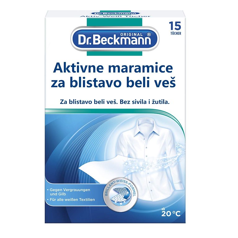 Dr. Bencmann aktivne maramice za blistavo beli veš 15kom