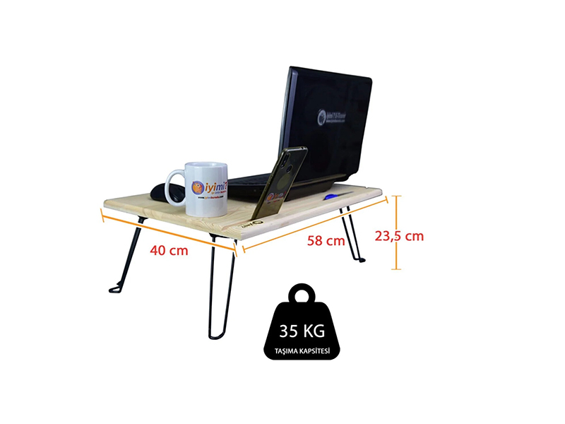 Onlinenamestaj Drveni sklopivi sto za laptop i kafu