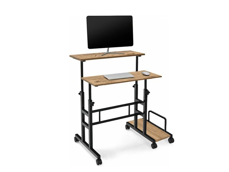 Onlinenamestaj Kompjuterski sto sa metalnim nogama stojeći i sedeći položaj