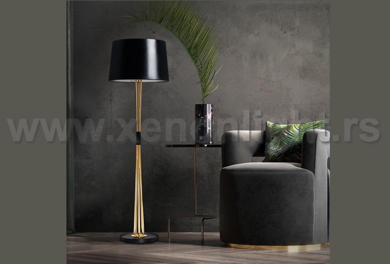 Podna lampa 7032F 165cm E27 BK+GOLD