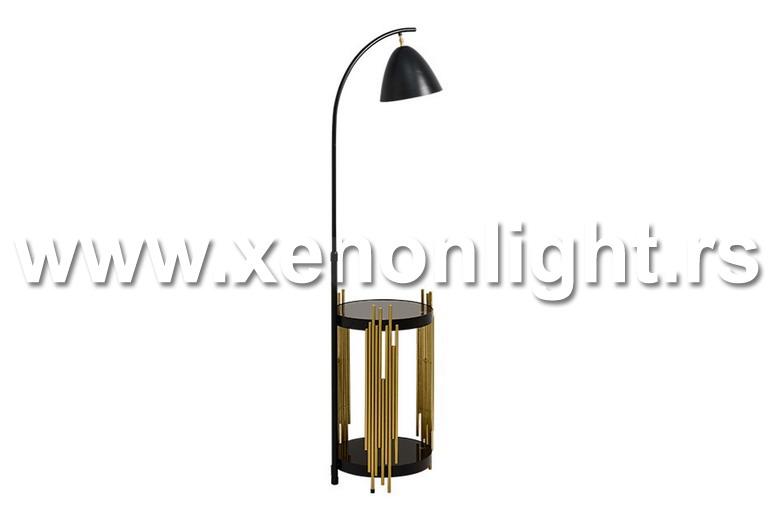 Podna lampa 9313F 170cm E27 BK+GOLD