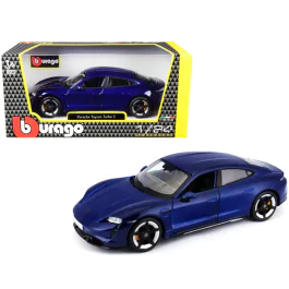 Igračka Auto Bburago 1:24 Porsche Taycan turbo S plavi