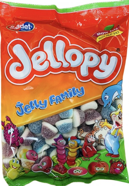 Jellopy gumene bombone 1kg šećerne kupe šareno-bele