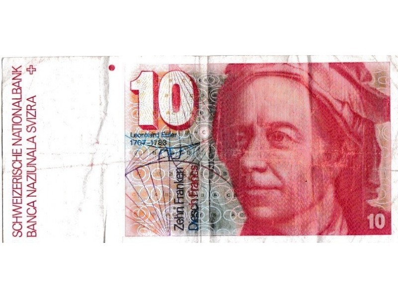 10 Švajcarskih franaka - novčanica 1976