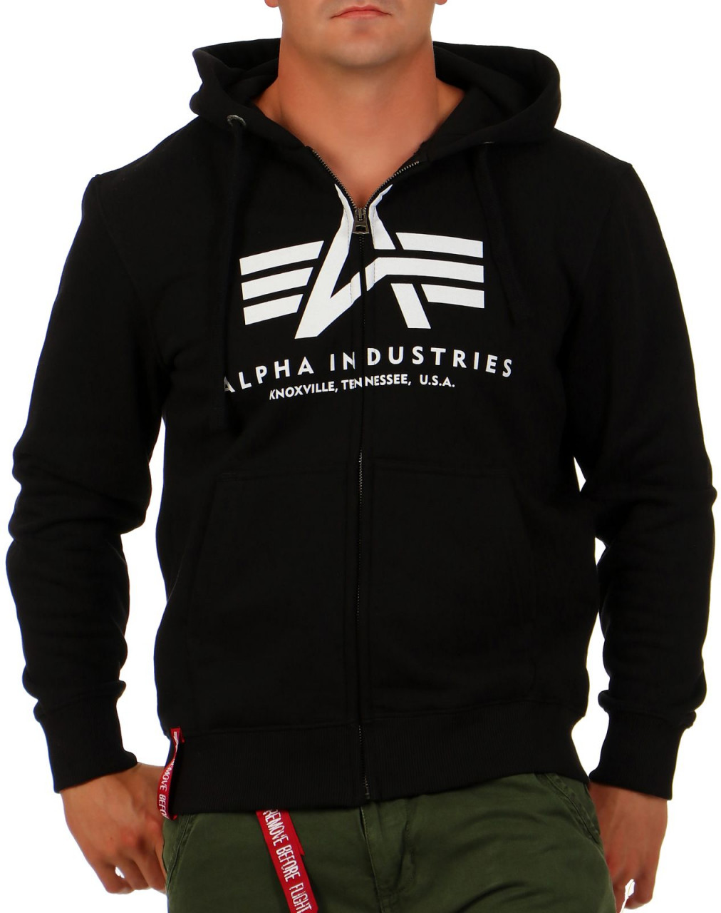 ALPHA INDUSTRIES M DUKS ZIP KAP BLK