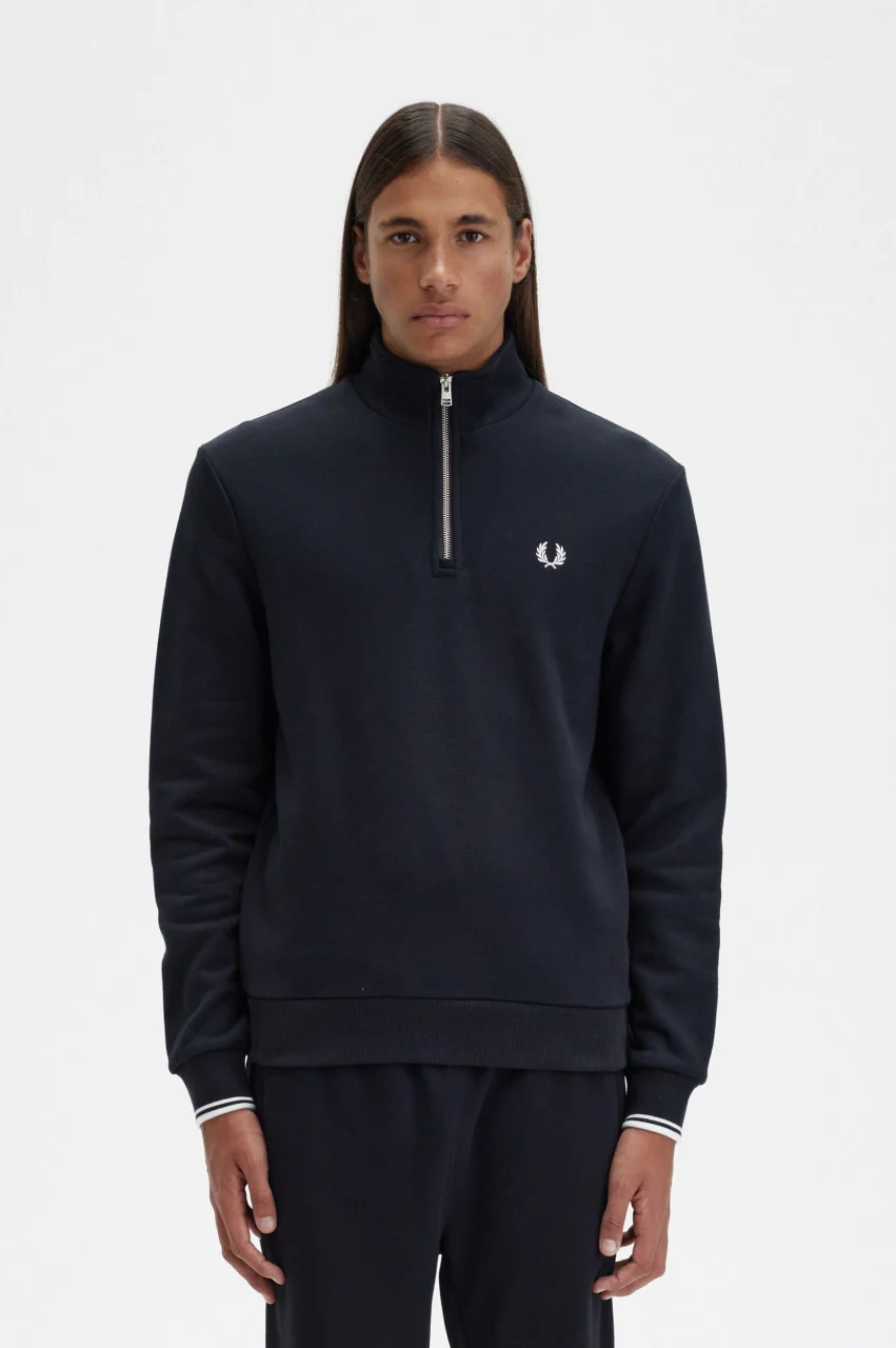 FRED PERRY HALF ZIP DUKS BLK