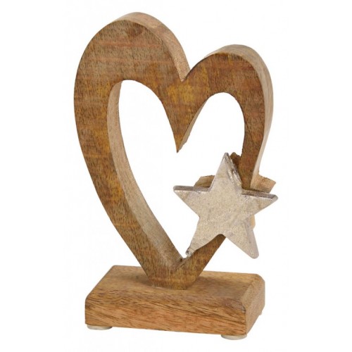 Srce sa zvezdicom mando wood figura