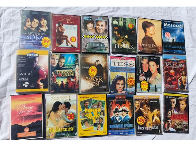 LOT baš zanimljivih DVD filmova očuvan