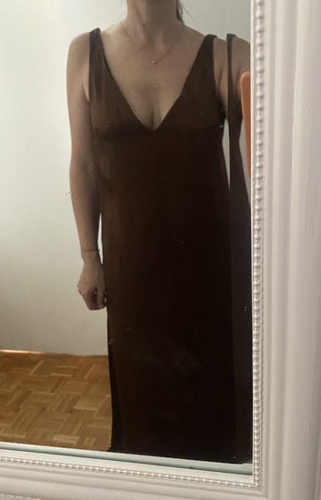 Zara haljina saten braon M