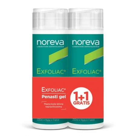 NOREVA EXFOLIAC penasti gel za umivanje 200ml 1+1 gratis