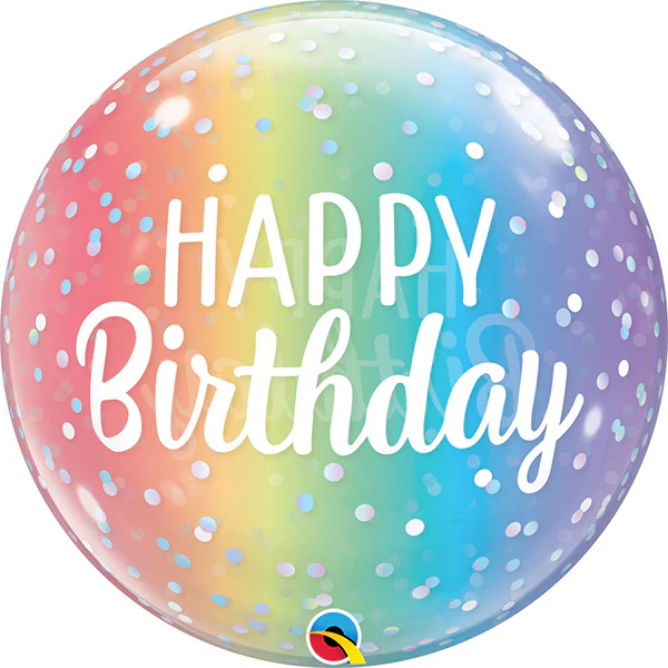 22"56 cm Birthday Ombre & Dots bubble balon