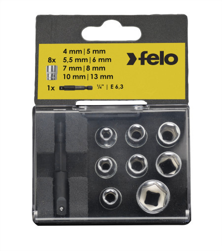 Felo set nasadnih glava sa adapterom HEX Nut 9 kom ( 05798106 )