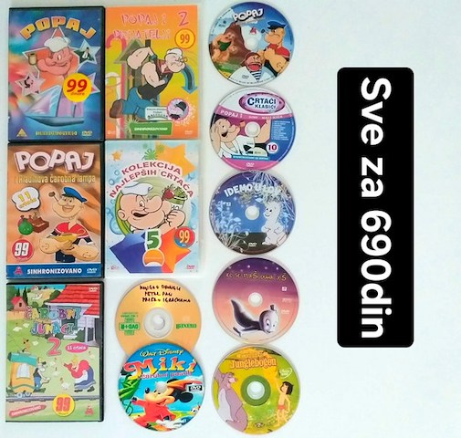 DVD crtaći Popaj Kasper Miki Maus