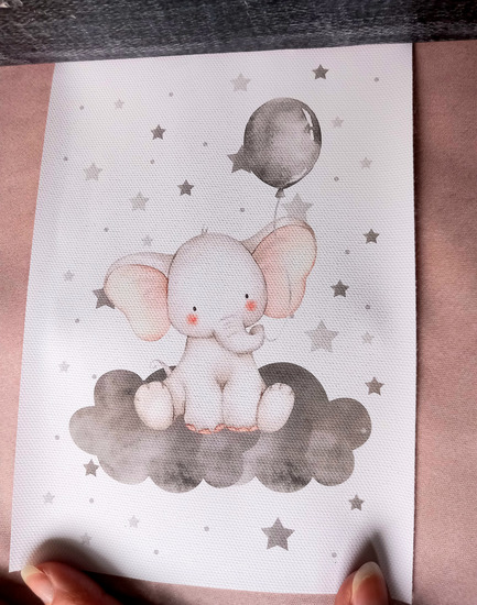 Slika na platnu dečiju bebe sobu slonče - NOVO