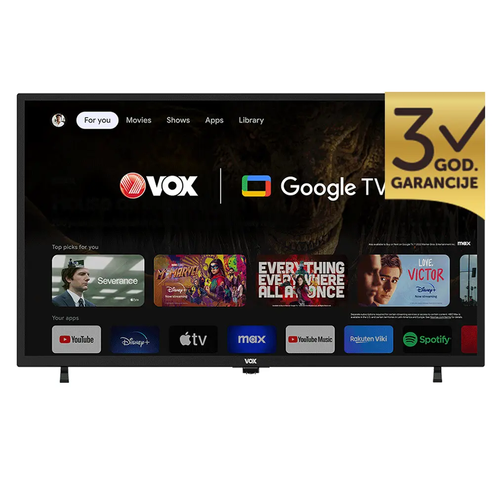 VOX Televizor 32GOH050B 32", Google TV, LED, HD Ready, Dolby Audio, Crni