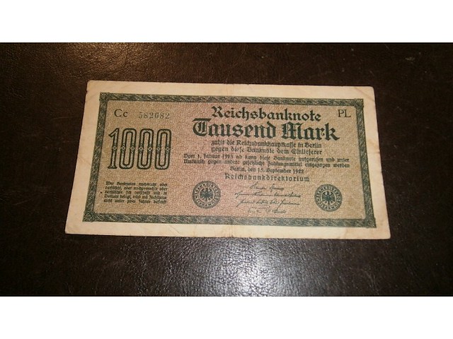 GERMANY 1000 MARK 1922 ( 37 )