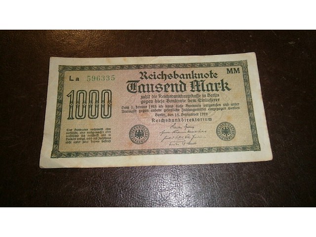 GERMANY 1000 MARK 1922 ( 8 )