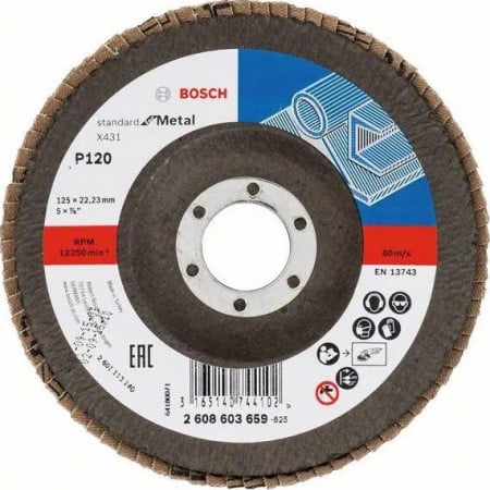 Lamelni brusni disk za metal X431 Standard 125mm, granulacija 120 BOSCH