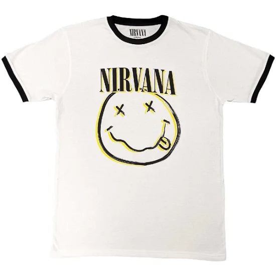 Nirvana_Double Smiley Ringer_Uni_WHT_TS: S