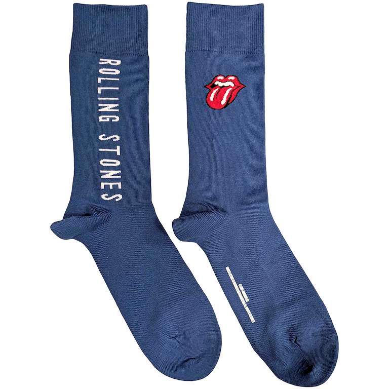 RollingStones_Vertical Tongue_Uni_BLUE_Socks