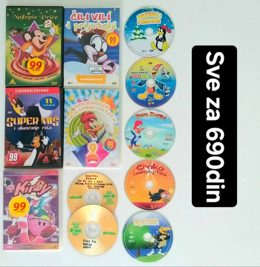 DVD crtaći Čili Vili Pera Detlić Kirbi Super Miš