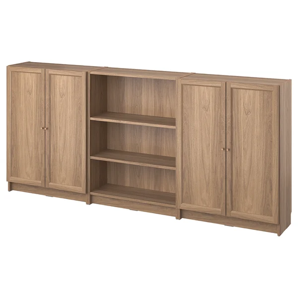 Komb.biblioteke s vratima, im. hrastovine, 240x30x106 cm