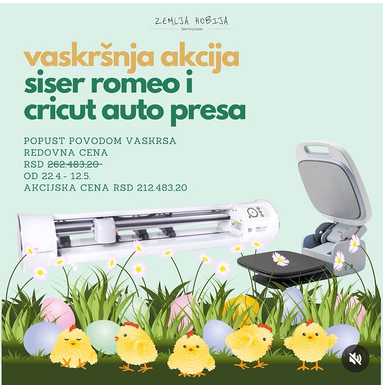 Kater Siser Romeo + Cricut Auto presa