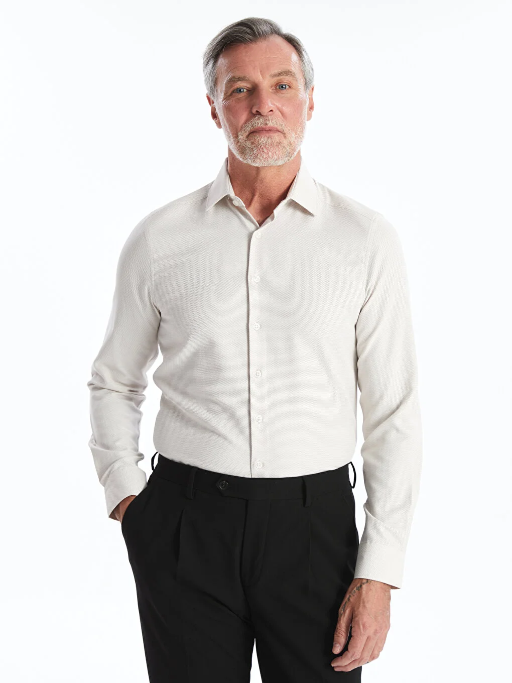 LCWAIKIKI Formal Muška košulja dugih rukava slim fit od dobby tkanine