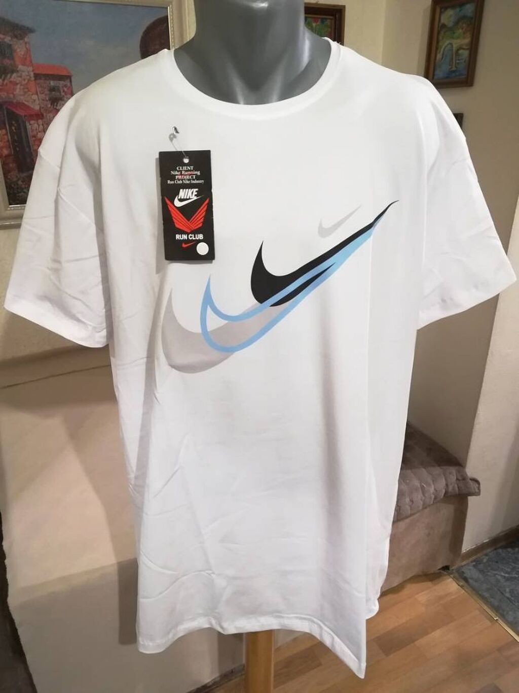 Men's T-shirt Nike, 4XL (EU 48), 6XL (EU 52), bоја - Bela