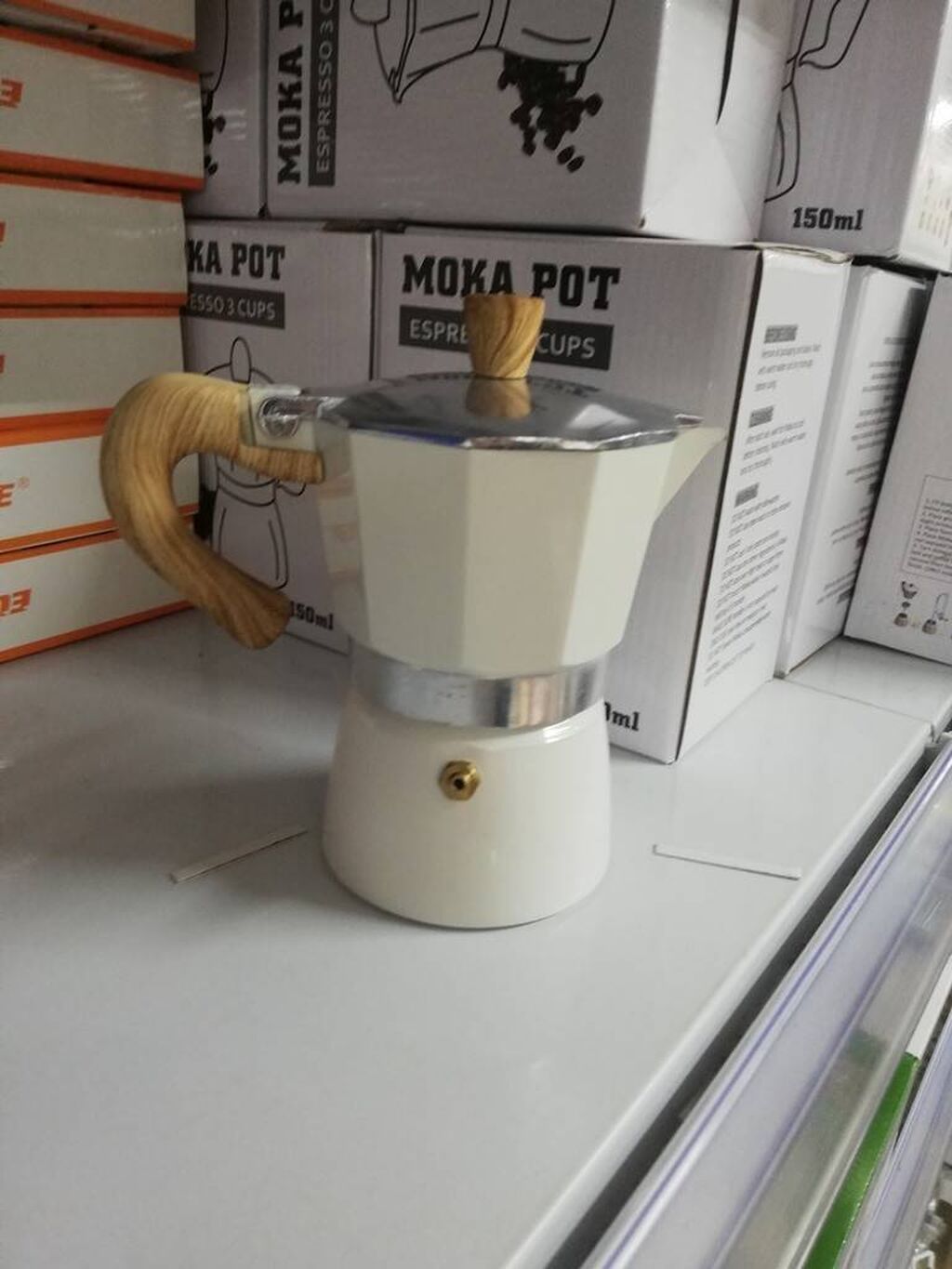 MOKA POT -Espresso Pot -Lonce za Kafu - LUX BELA BOJA Moka Pot