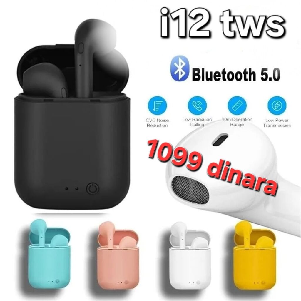 I12 tws bežične bluetooth slušalice samo 1100 dinara Moguće je lično