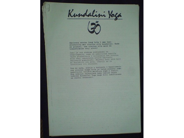 KUNDALINI YOGA, Slobodan Vasić