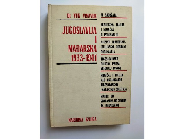 Jugoslavija i Mađarska 1933-1941, Vuk Vinaver