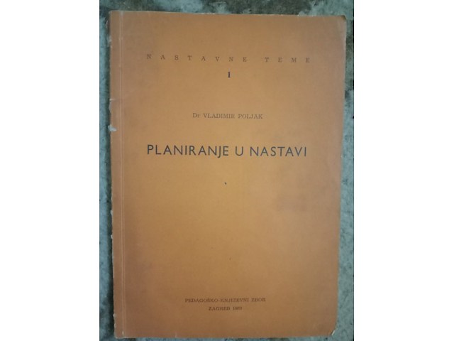 Dr Vladimir Poljak - Planiranje u nastavi