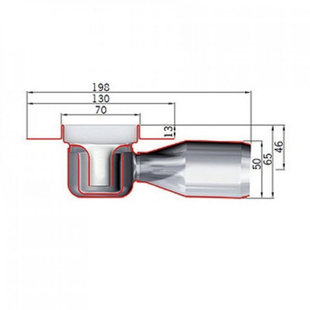 ACO ShowerDrain C Telo Kanala Sa Horizontalnom Flanšom H 74mm L - 585 9010.88.21 OUTLET