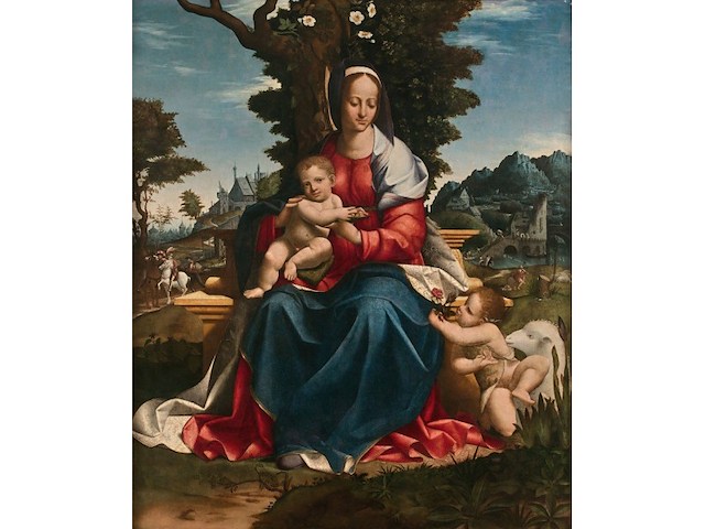 La Vierge à l’Enfant avec saint Jean-Baptiste dans un p