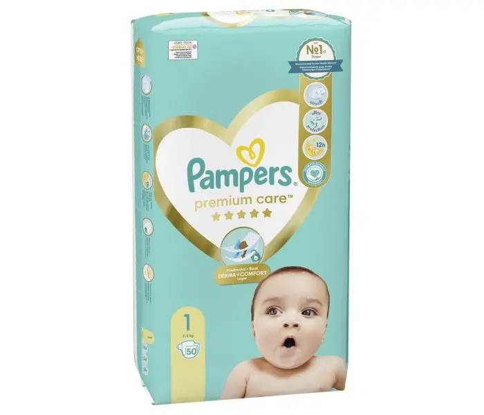 Pampers Premium Care Pelene, Value Pack, Veličina 1, 50 komada