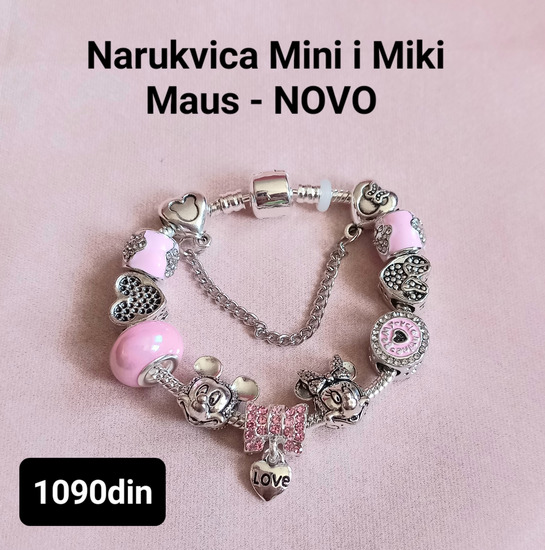 Narukvica Mini Maus roze kao Pandora - NOVO