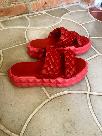 Papuče crvene s platformom 40