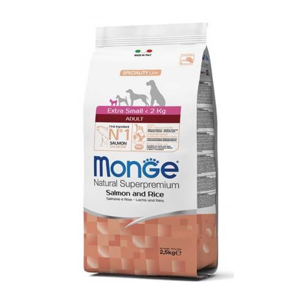 Monge hrana za pse Adult Extra Small - Losos i pirinač 2.5kg