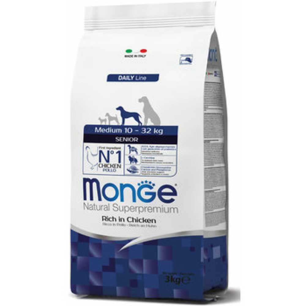 Monge hrana za pse Medium Senior - Piletina 3kg